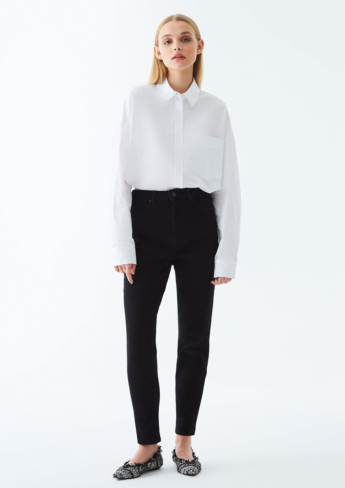 Dores Black High Rise Mum Jean